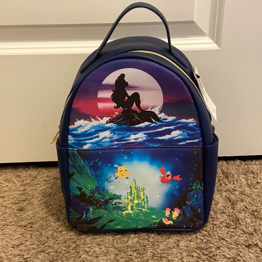 Lounge Fly Little Mermaid Scene Mini Backpack - Gem